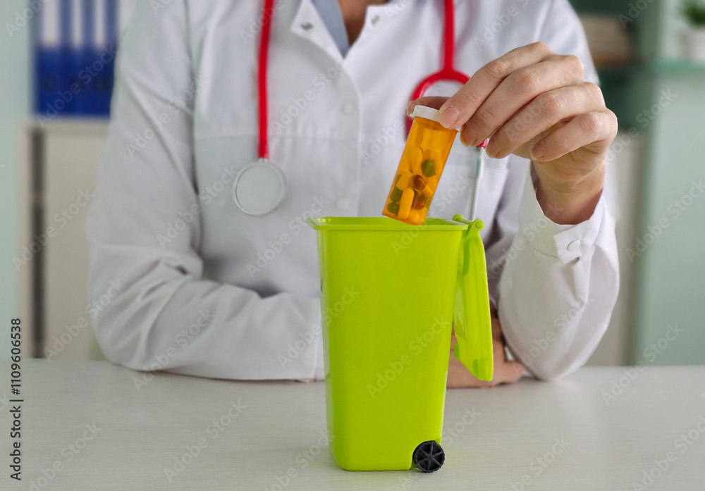 Proper disposal of medications by healthcare professional in office ...