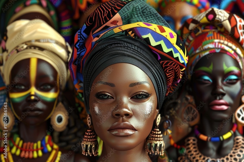 Celebrating diversity African culture and Black History Month. Stock ...