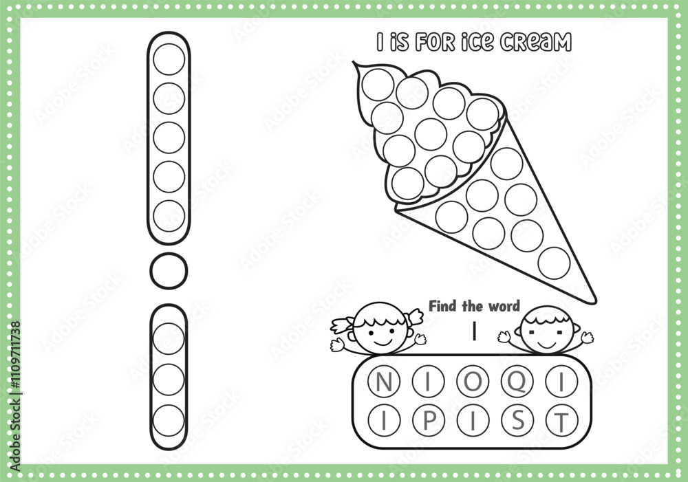 dot marker alphabet coloring and activity page with outline vector for ...