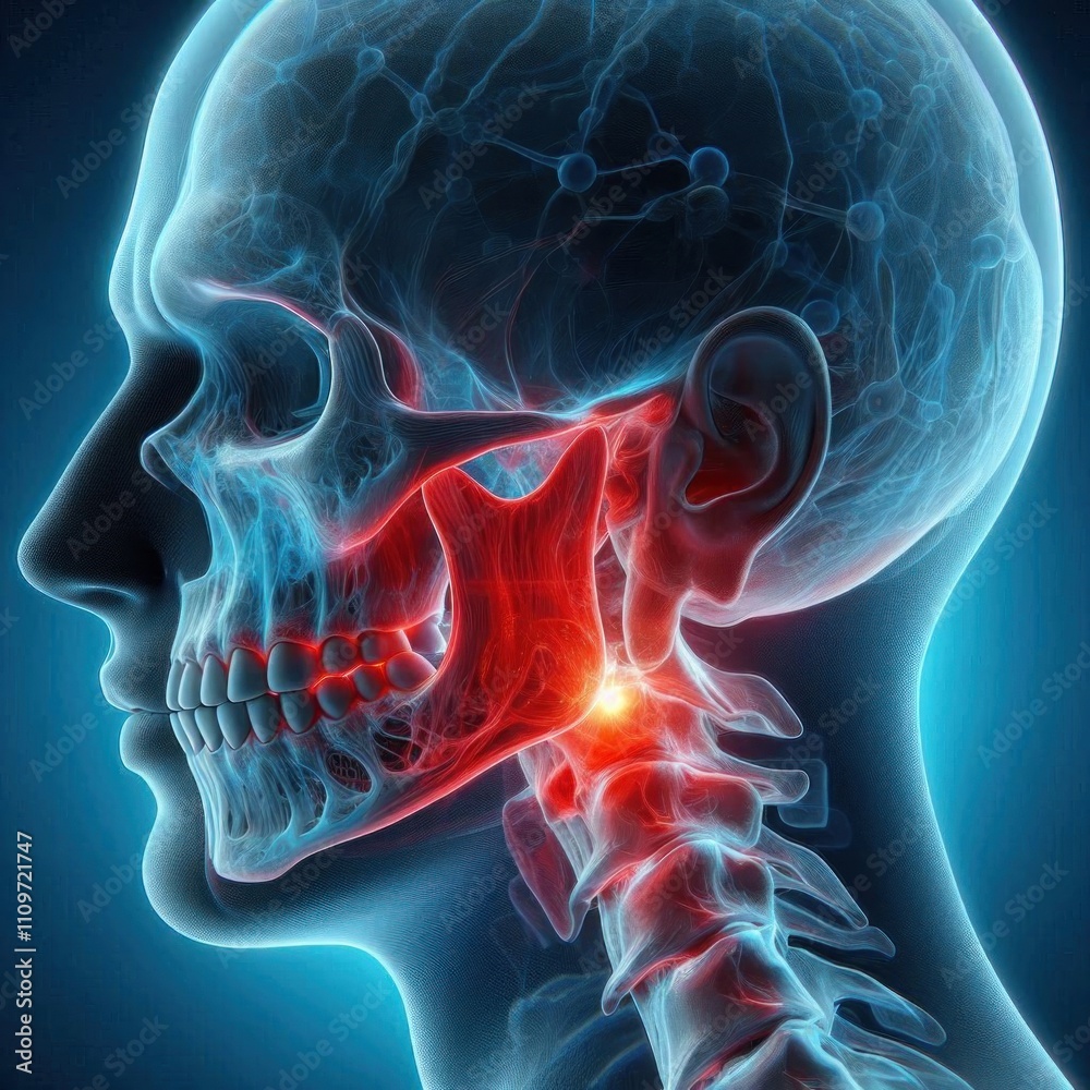 Human Anatomy Jaw Pain TMJ Disorder X Ray Medical Illustration 3D ...