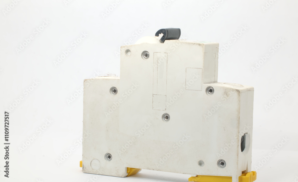 An MCB or Miniature Circuit Breaker on a white background. MCCB ...