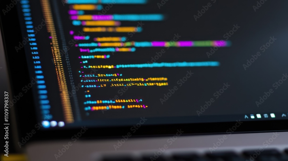 Code displayed on a screen, showcasing programming syntax and structure. Stock Illustration ...