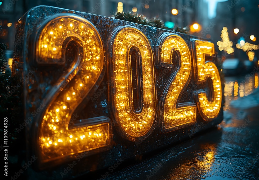 Illuminated Signage for a Bright Future 2025 Stock Photo | Adobe Stock
