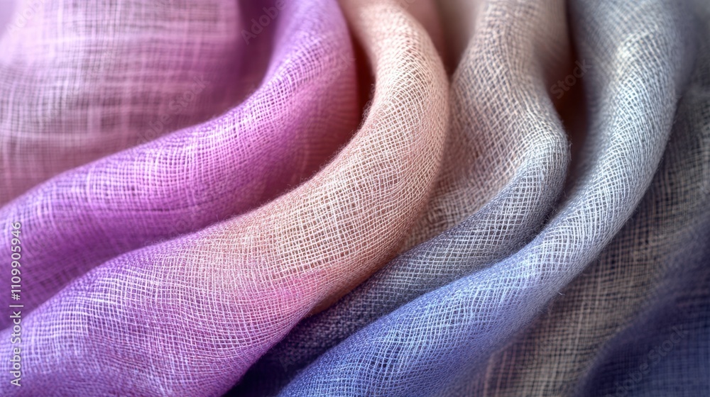 Colorful Gradient Fabric Texture with Soft Pastel Hues in Pink, Purple ...