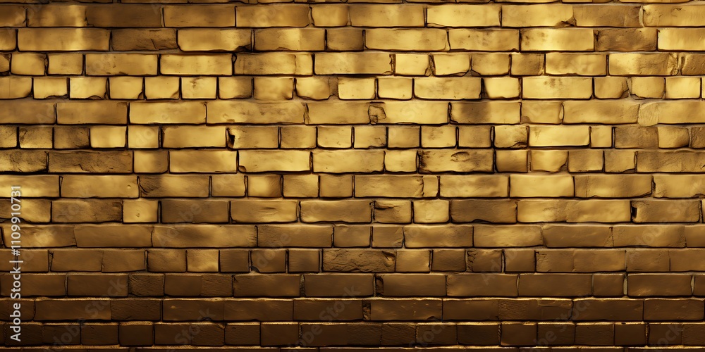 Gold brick wall background. Brick texture Stock Photo | Adobe Stock