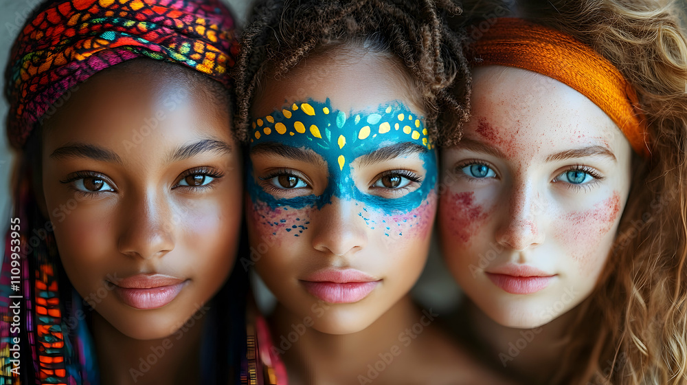 Cultural celebration of diversity vibrant studio portrait photography ...