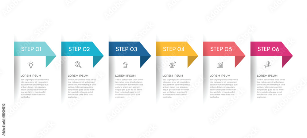 infographic design with 6 options or steps. Infographics for business ...
