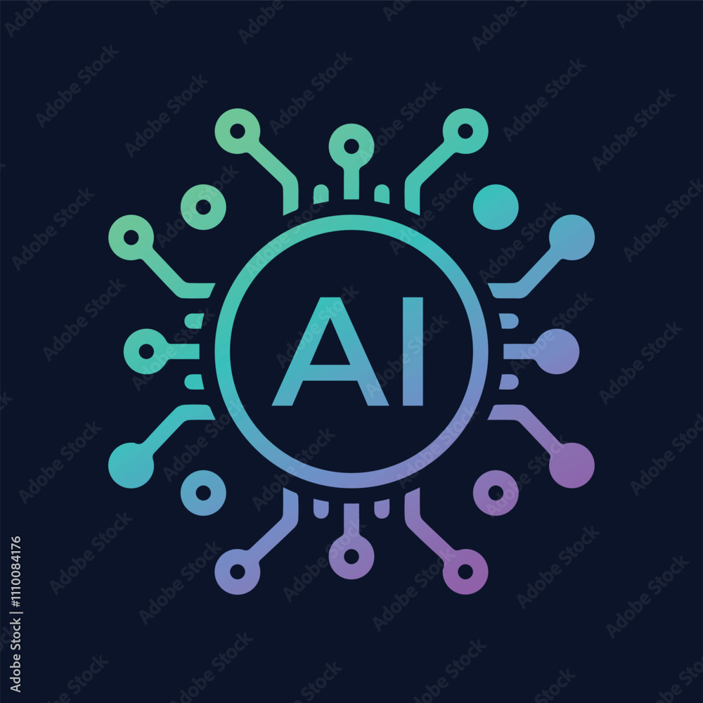 Artificial Intelligence AI Chip in Human Brain Creative vector ...