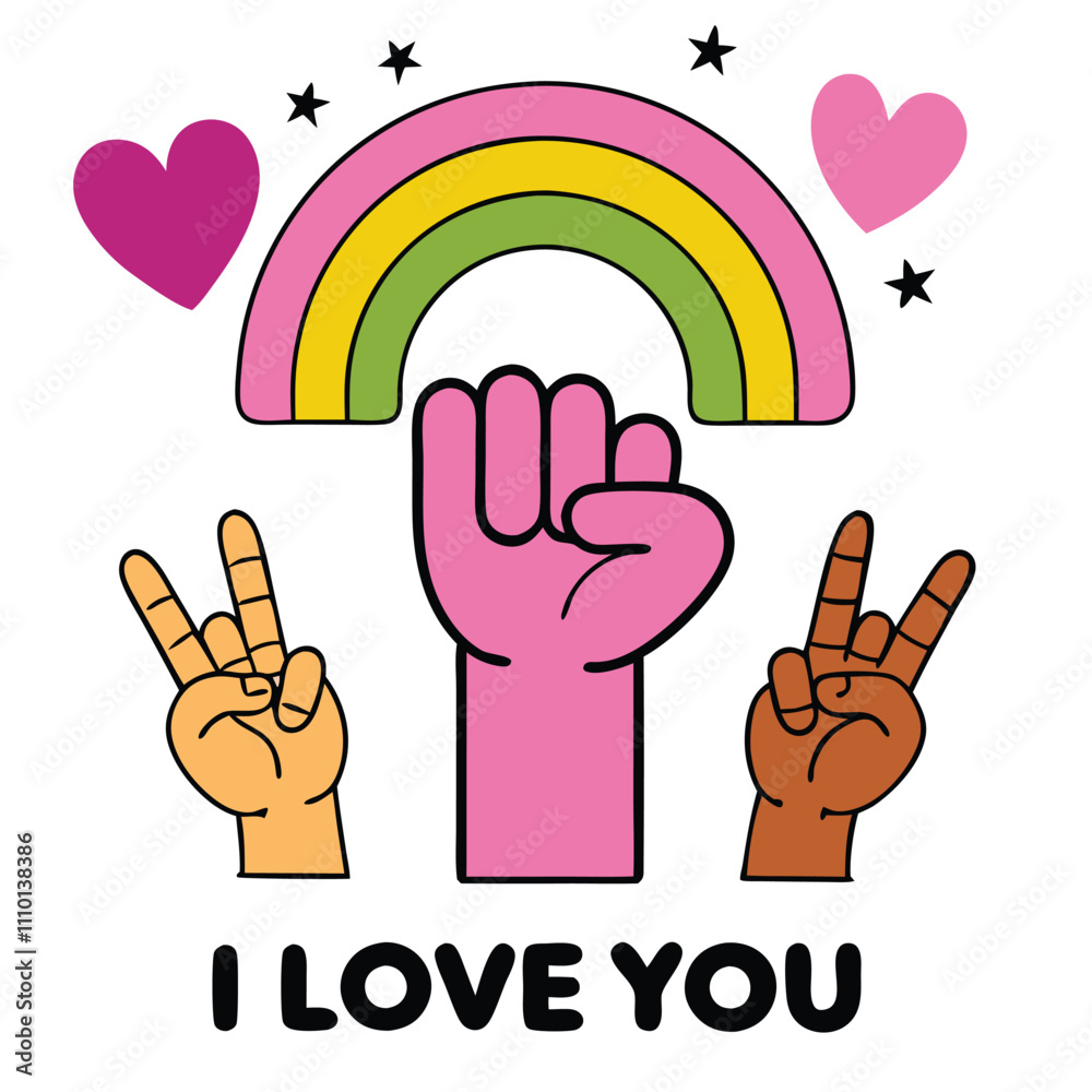 Hand making American Sign Language "I Love You" sign. Perfect for ASL ...