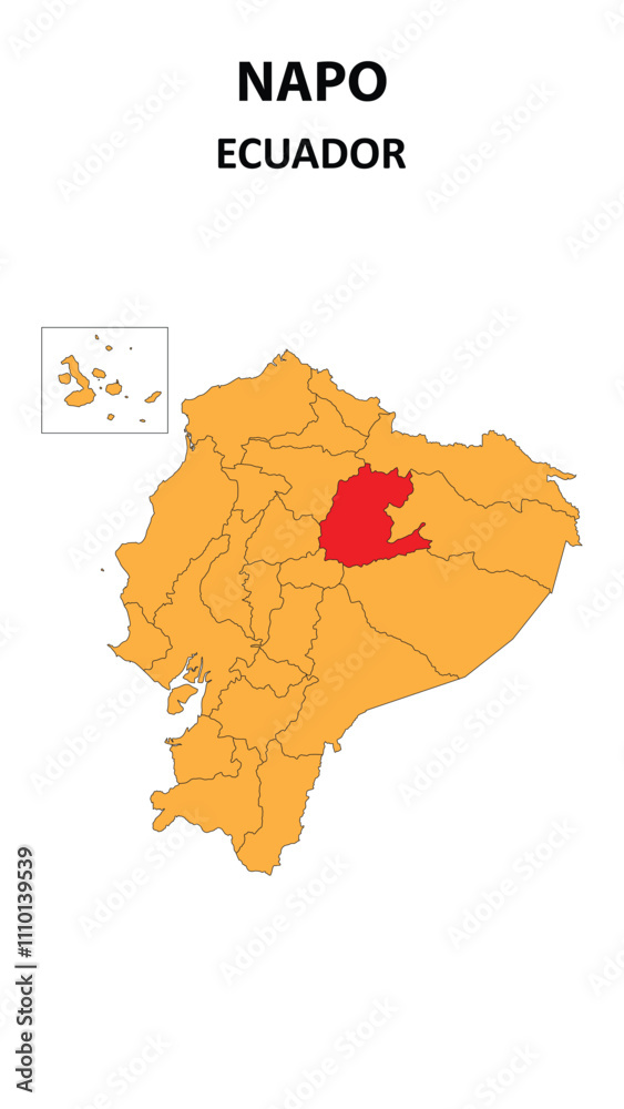 Napo Map is highlighted on the Ecuador map with detailed state and ...
