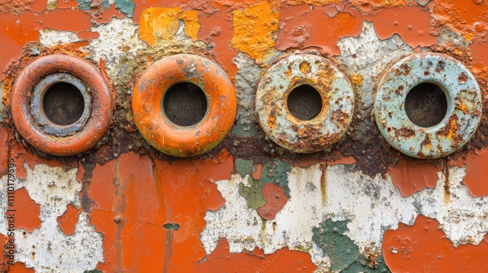 Vintage industrial bolts and nuts on a weathered surface showcasing ...