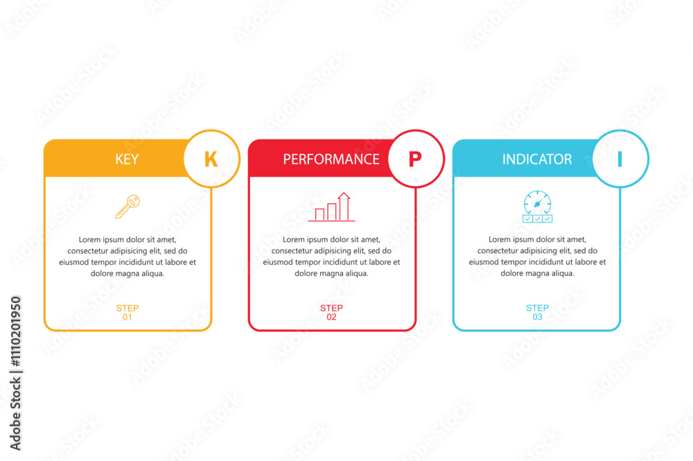 KPI key performance indicator infographics template diagram with piechart percentage progress ...
