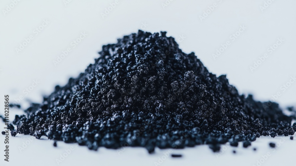 Black flying fish roe piled on a white surface showcasing its unique ...