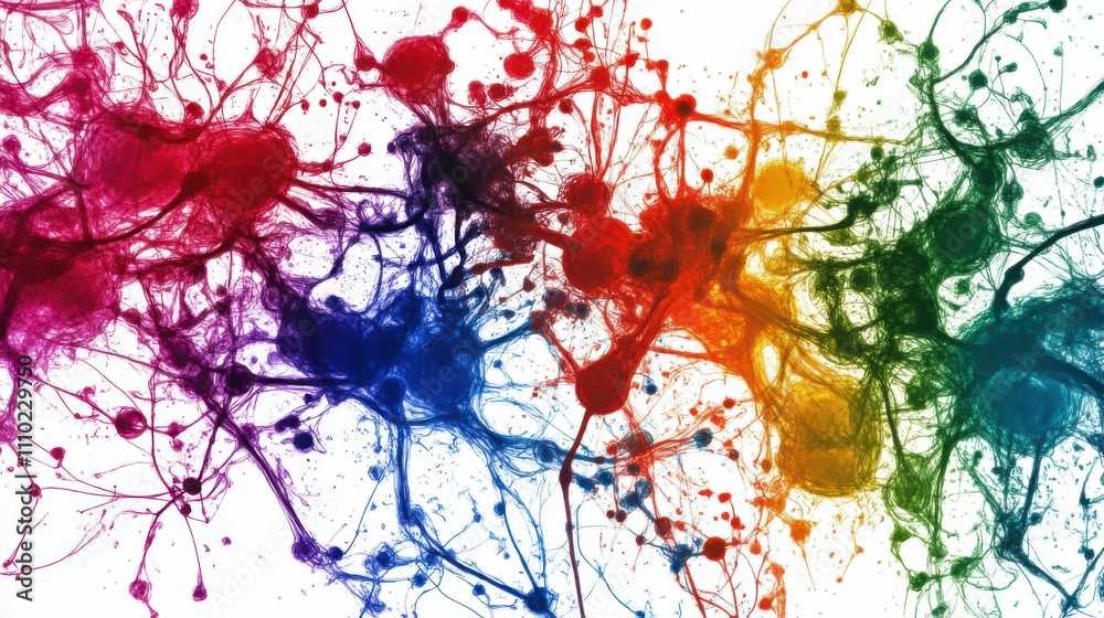 An abstract image of neurodiversity with a colorful mind map showing ...