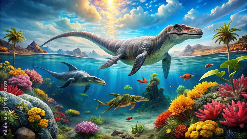 Captivating Double Exposure Photography of Water Dinosaurs Merging with ...