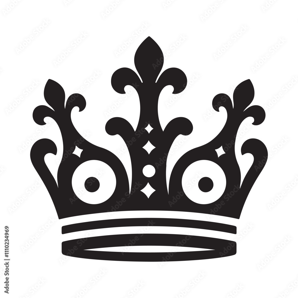 Crown icons vector, collection crown sign, silhouette crown symbol ...