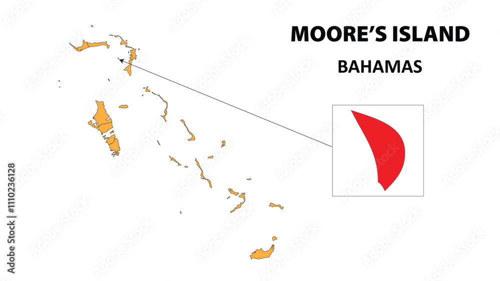 Moore’s Island Map is highlighted on the Bahamas map with detailed ...