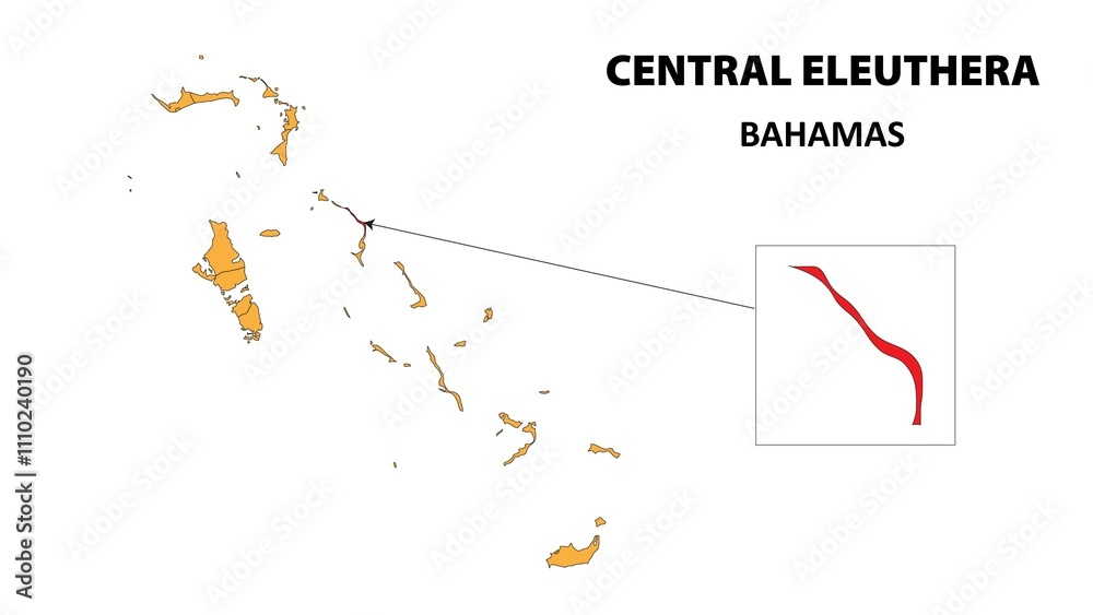 Central Eleuthera Map is highlighted on the Bahamas map with detailed ...