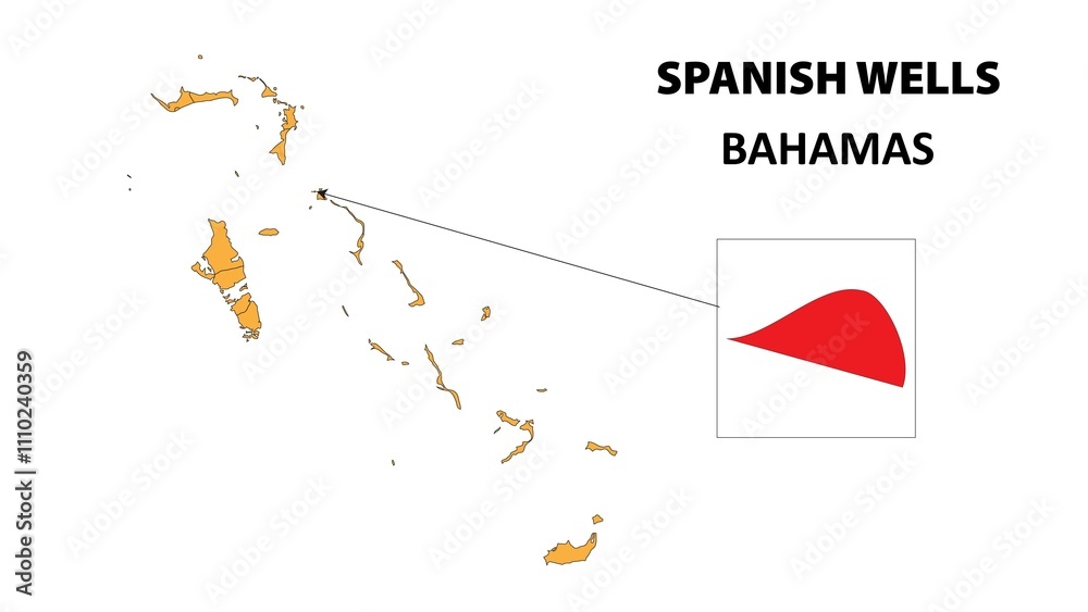 Spanish Wells Map is highlighted on the Bahamas map with detailed state ...