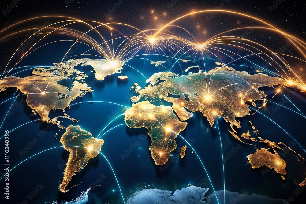 Captivating Low Light Photography of Transatlantic Flight Paths on a ...