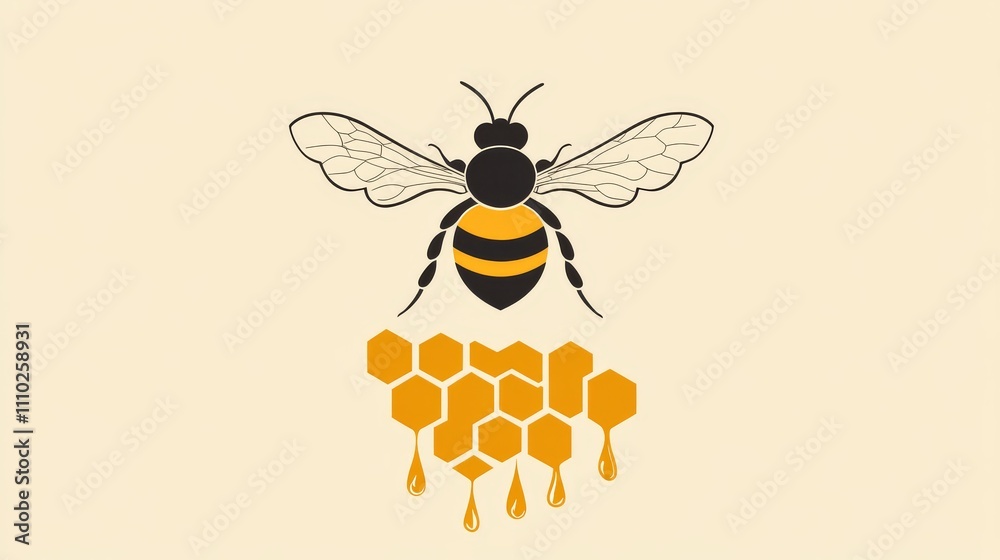 15.A vector logo featuring a stylized bee in bold, geometric lines ...