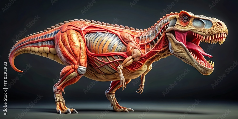 Ilustracja bez tantiem: Detailed Cross Section of Tyrannosaurus Rex ...