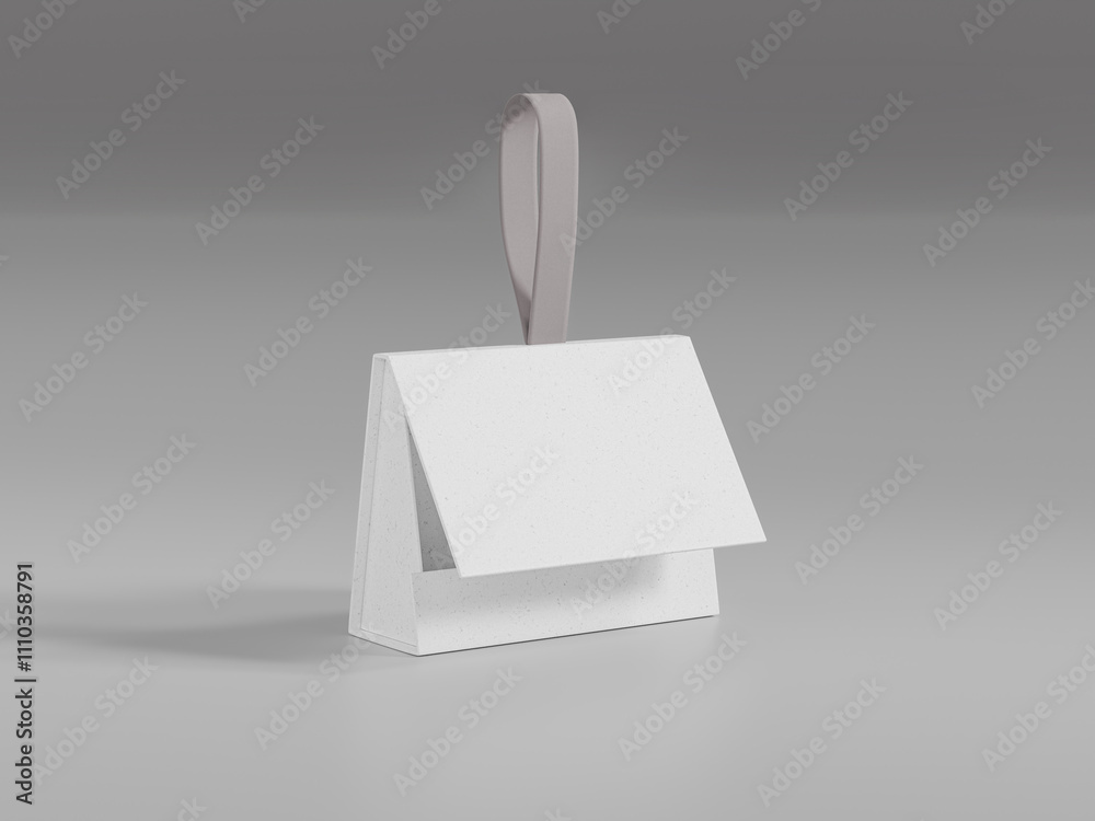 Triangle packaging mockup, luxury rigid paper triangle box with ribbon ...