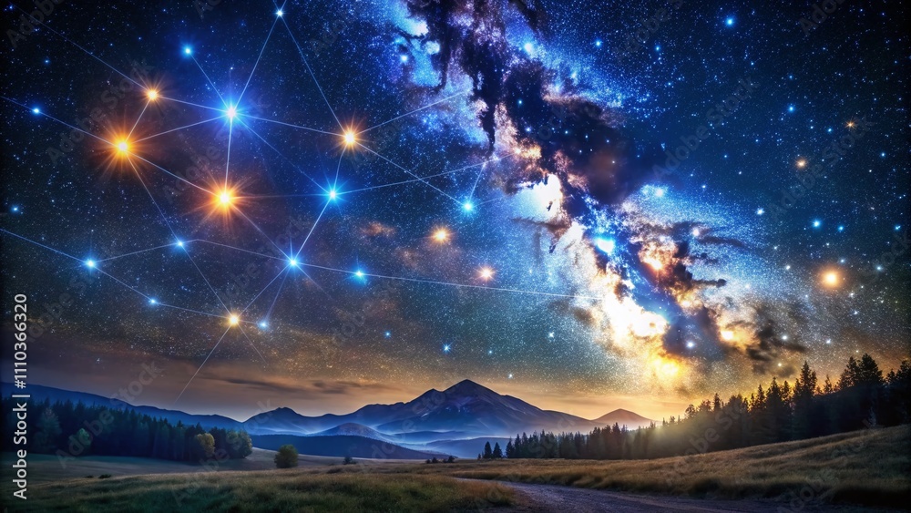 Night Photography of the Gemini Constellation Illuminated in the Cosmic ...