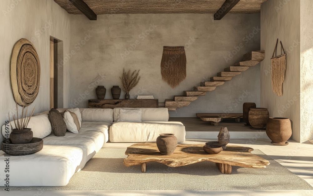 Japandi with Natural Textures Boho, japandi home interior design of ...