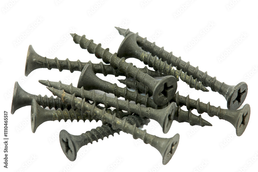 Black metal screws for use on wood.Transparent background in png. Stock ...