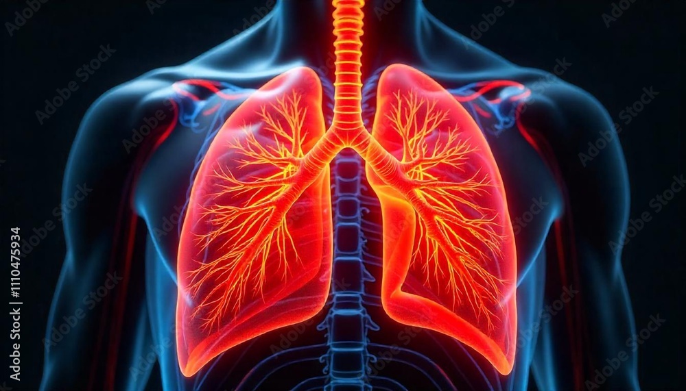 Human breathing system anatomy of chest lungs Stock Illustration ...