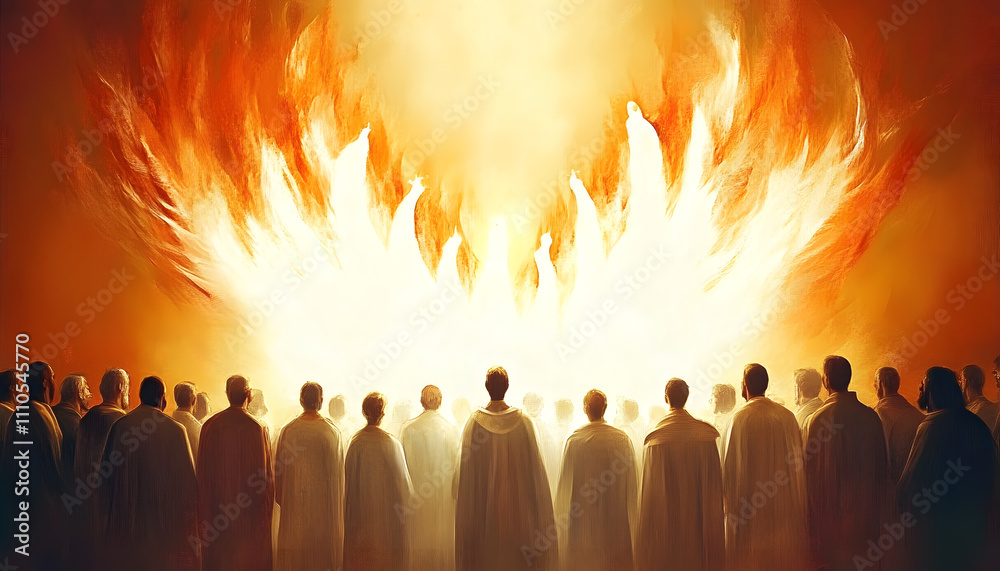 Pentecost Sunday: The Holy Spirit Comes as Tongues of Fire. Digital ...