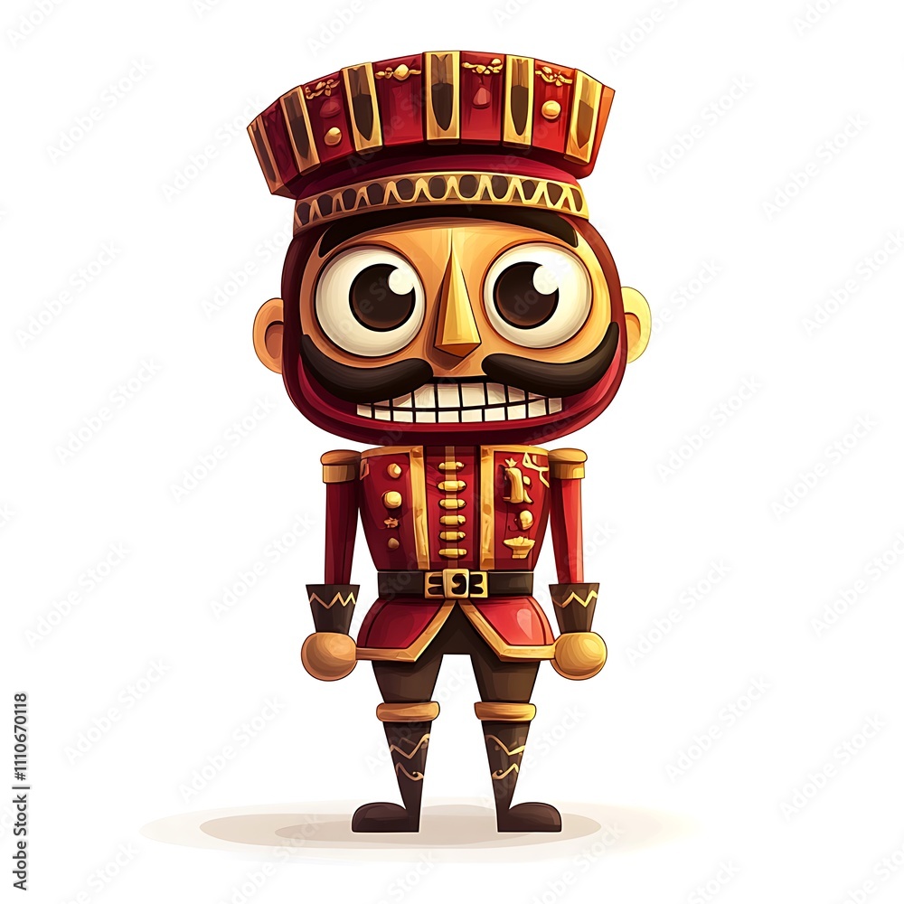 Cute cartoon illustration of a smiling nutcracker with big bold eyes ...