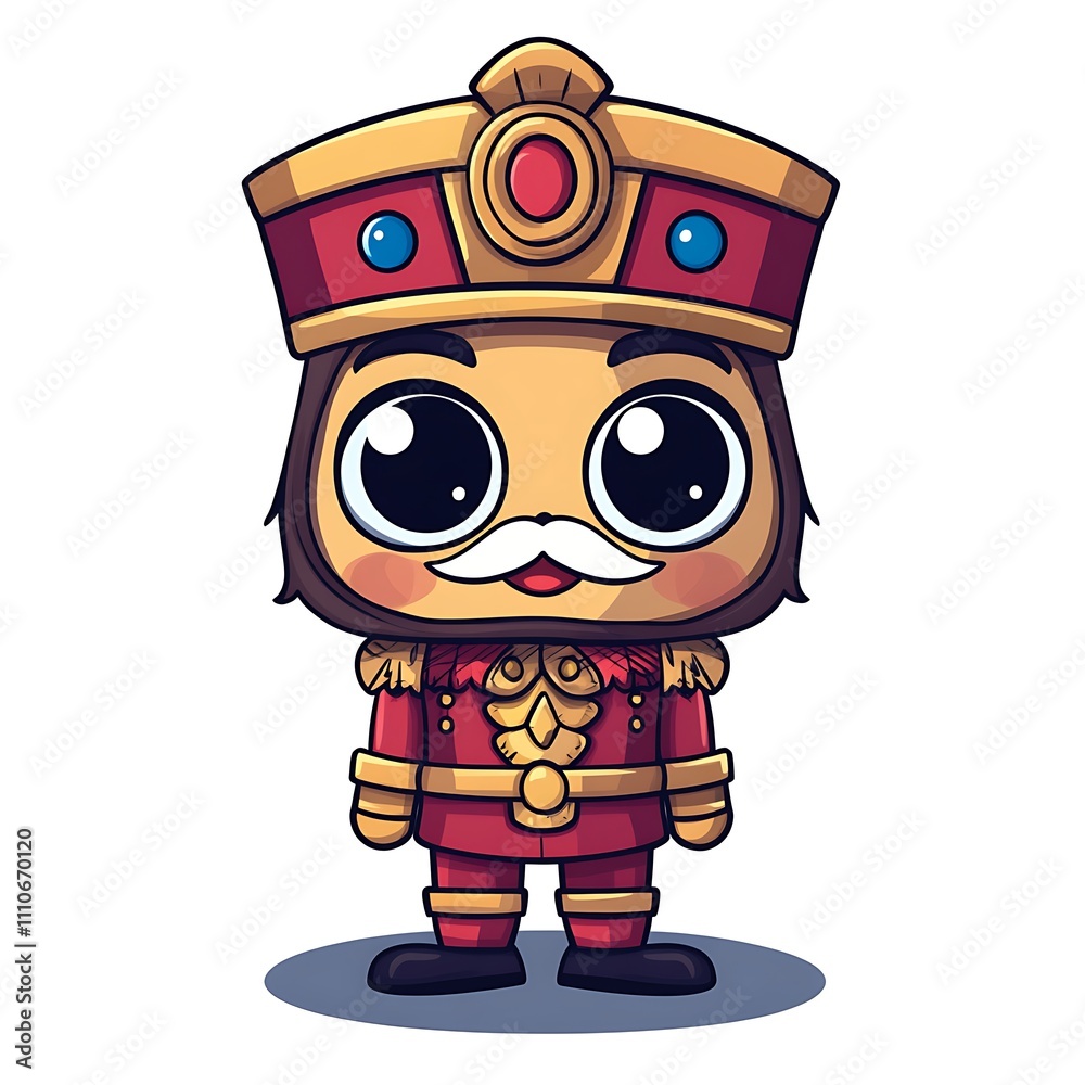 Cute cartoon illustration of a smiling nutcracker with big bold eyes ...