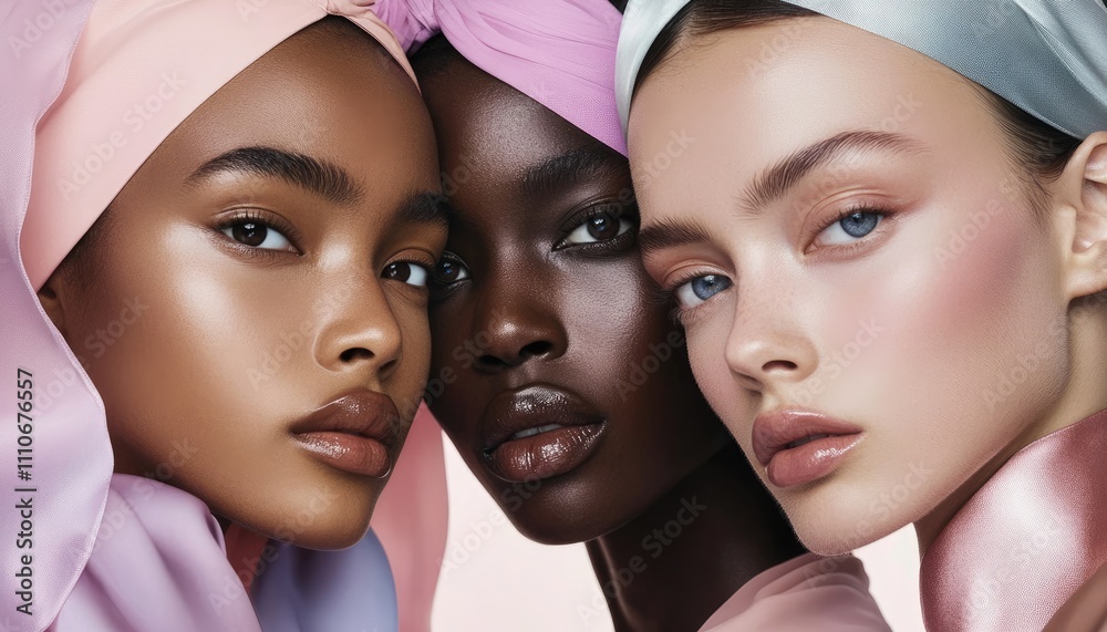 beauty campaign featuring models of diverse ethnicities and skin tones ...