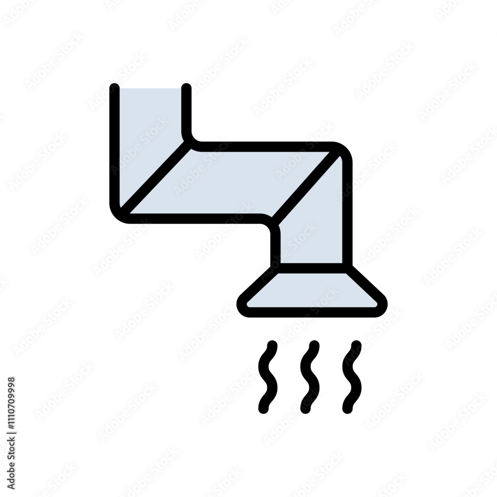 Industrial ventilation glyph icon. Air flow color sign. Commercial HVAC ...