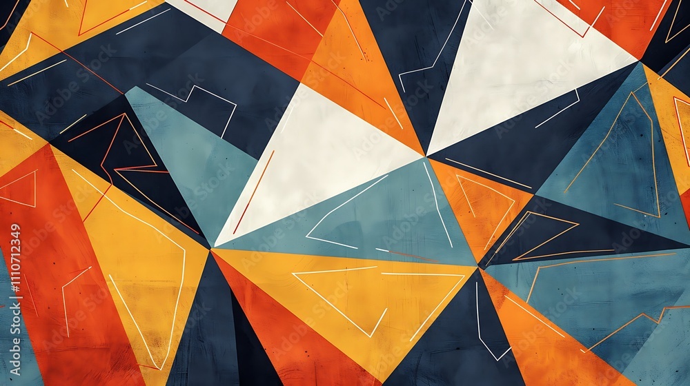 Abstract lines forming geometric shapes like triangles, squares, and ...
