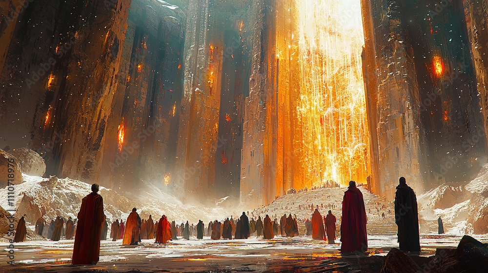 Extraterrestrial Council of Beings in a Crystalline Chamber Stock Illustration | Adobe Stock