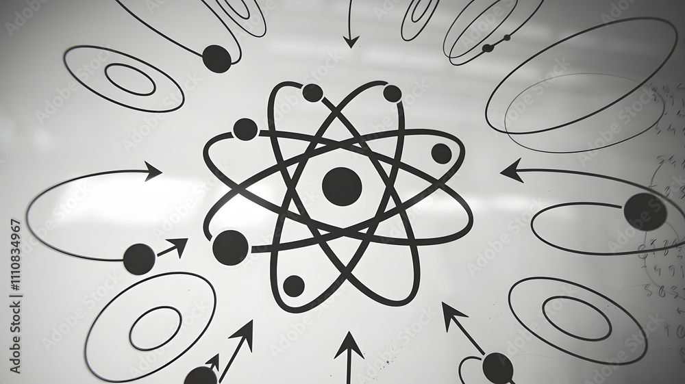 Atomic splitting diagram showing the process of nuclear fission, where ...