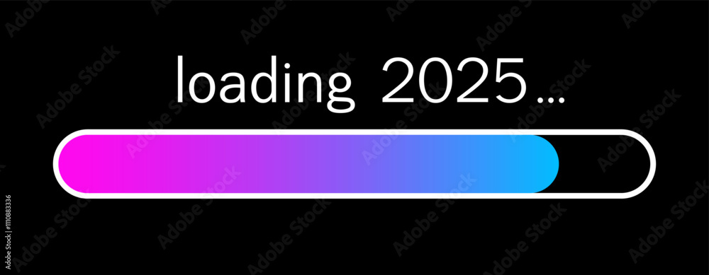 2025 Happy New Year countdown timeline design. Gold Blaster Load Bar ...