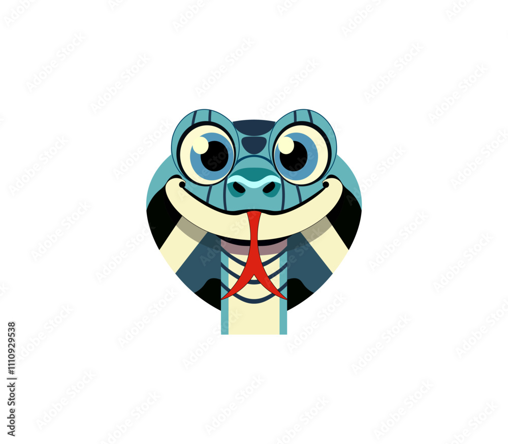 Vector illustration of cartoon snake for logos and banners in the year ...