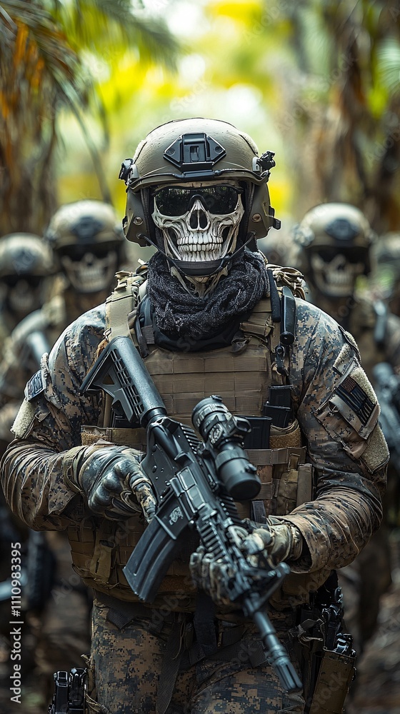 a skeleton delta force operator carrying a Mk18 with suppressor, other ...