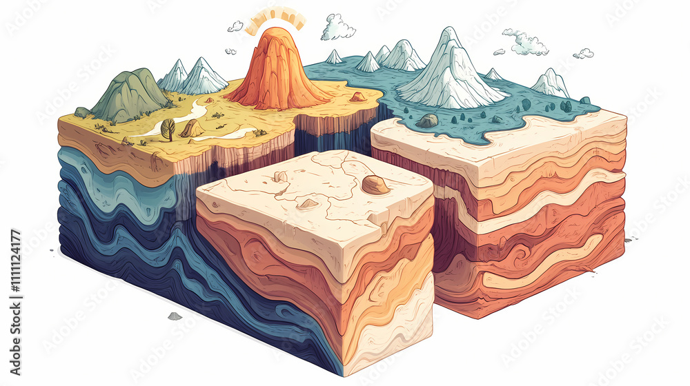 Detailed diagram illustrating earth's layers: crust, mantle, outer core ...