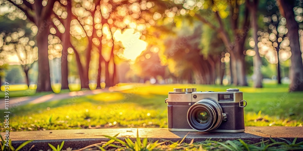 Vintage camera with a warm nostalgic tone capturing the beauty of ...
