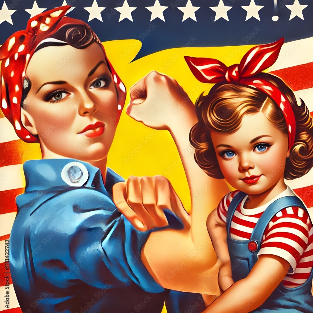 United States Cultural Retro Icon Rosie Riveter Female Women Recruiting ...