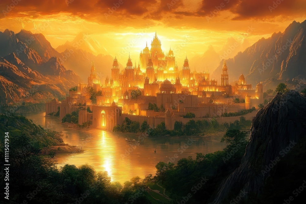 Illustration of the New Jerusalem Heavenly City of Gold Bride of Jesus ...