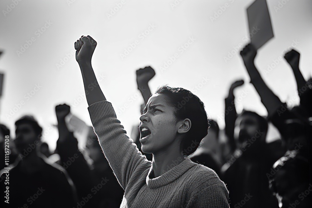 Black Woman Demonstrating for Civil Rights in the 1960s Powerful ...