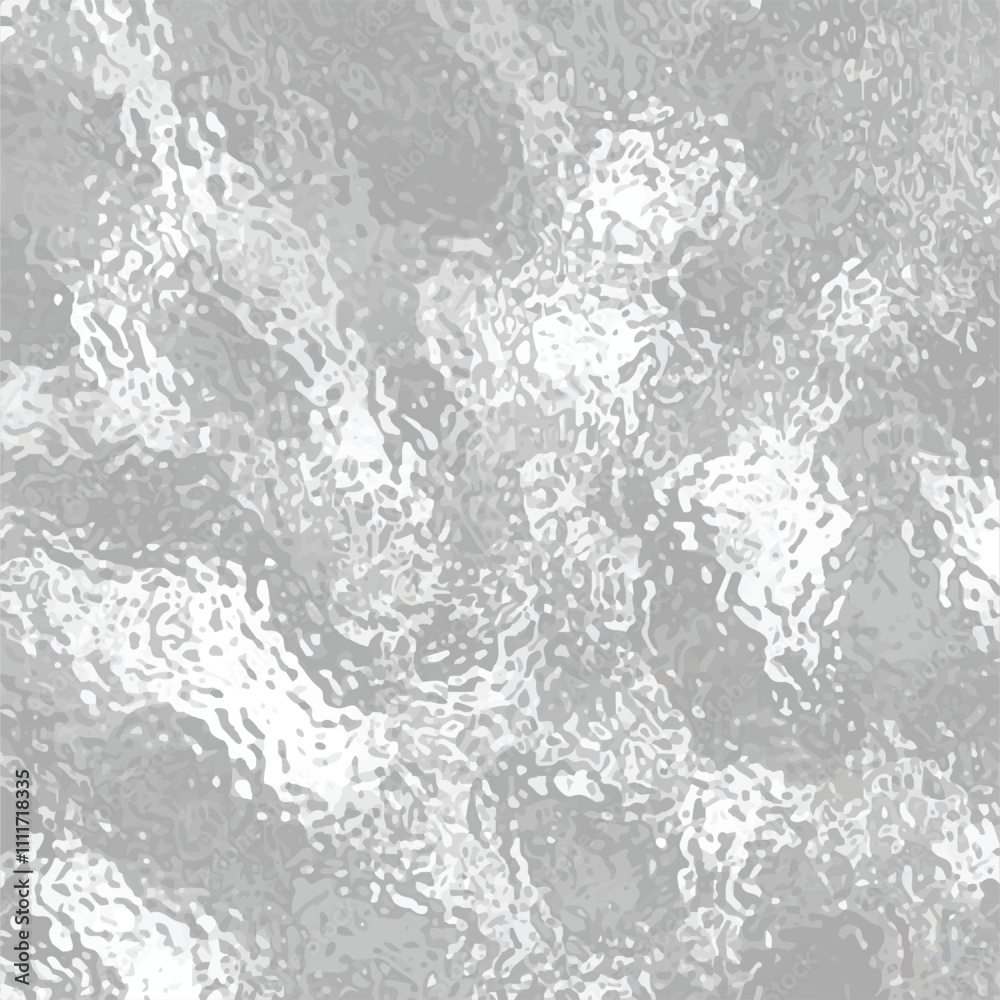 Silver foil metallic pattern. Matte white and grey frosted glass ...