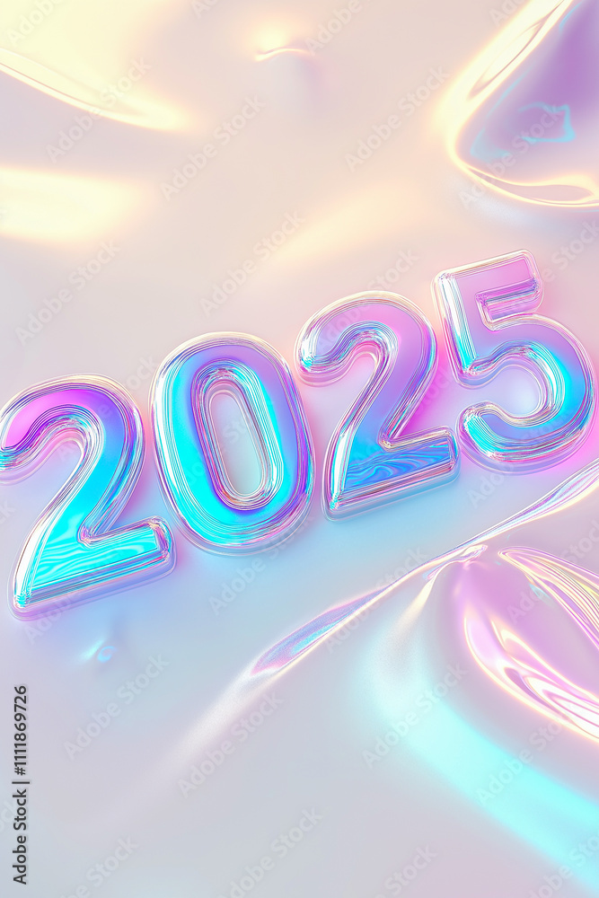 pink neon lettering 2025 on a white background. for advertising. for ...
