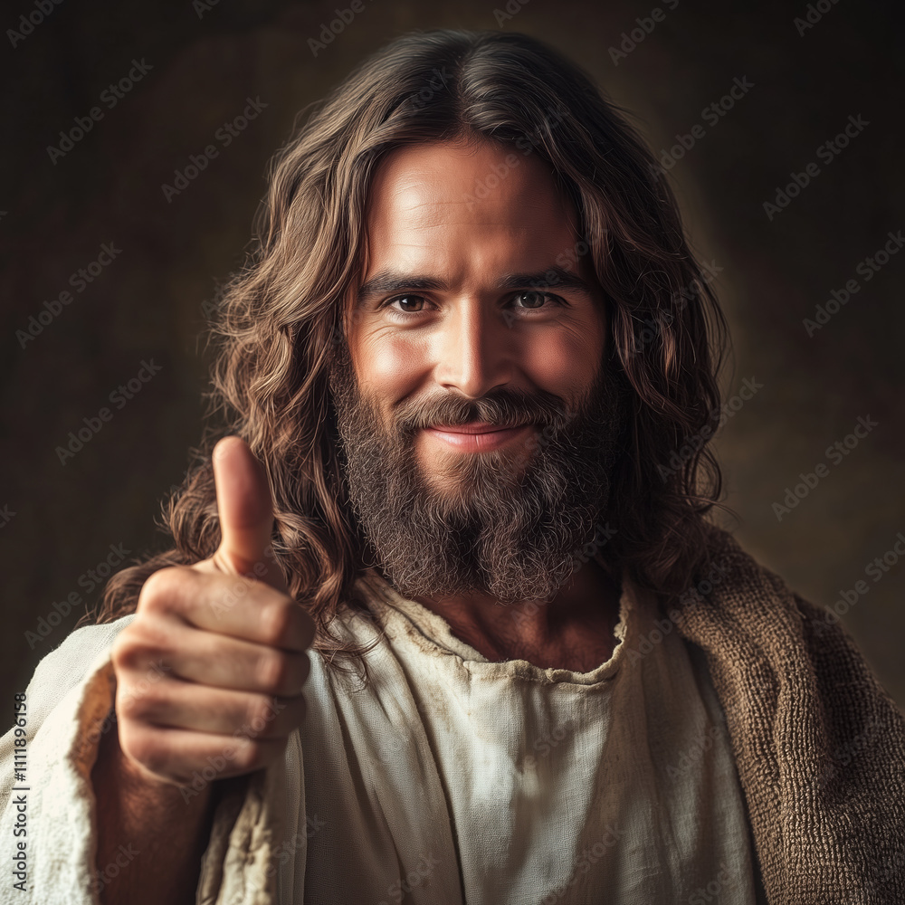 Jesus Giving a Thumbs Up in Profile Picture, Meme Style Stock Photo ...